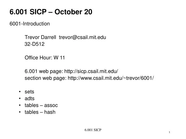 PPT - 6.001 SICP – October 20 PowerPoint Presentation, free download ...