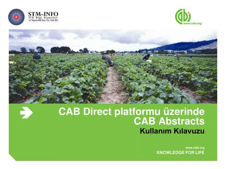 PPT - CAB Direct platformu üzerinde CAB Abstracts PowerPoint ...