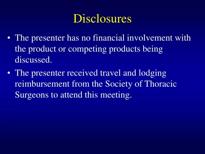 PPT - Disclosures PowerPoint Presentation, free download - ID:3760776