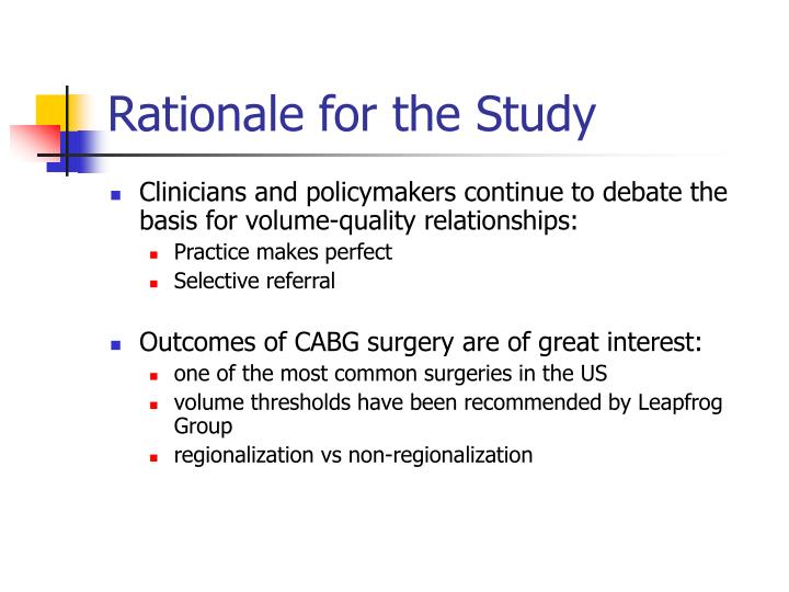PPT - Volume-Outcome Relationship: An Econometric Approach to CABG ...