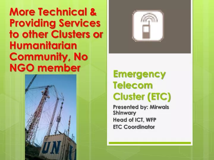 PPT - Emergency Telecom Cluster (ETC) PowerPoint Presentation, free ...