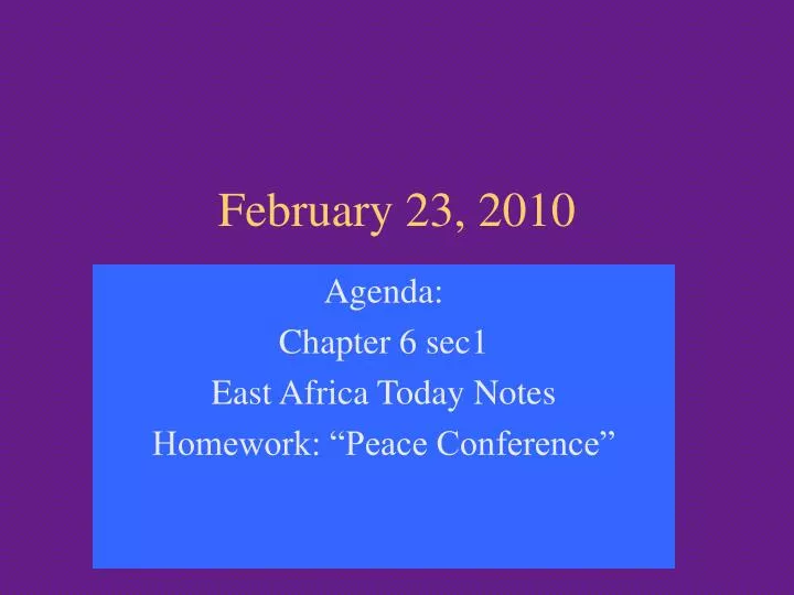 PPT - February 23, 2010 PowerPoint Presentation, free download - ID:3763186