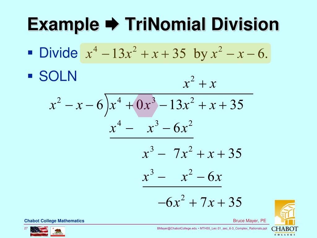 PPT - Polynomial Division Techniques for Math Students PowerPoint ...