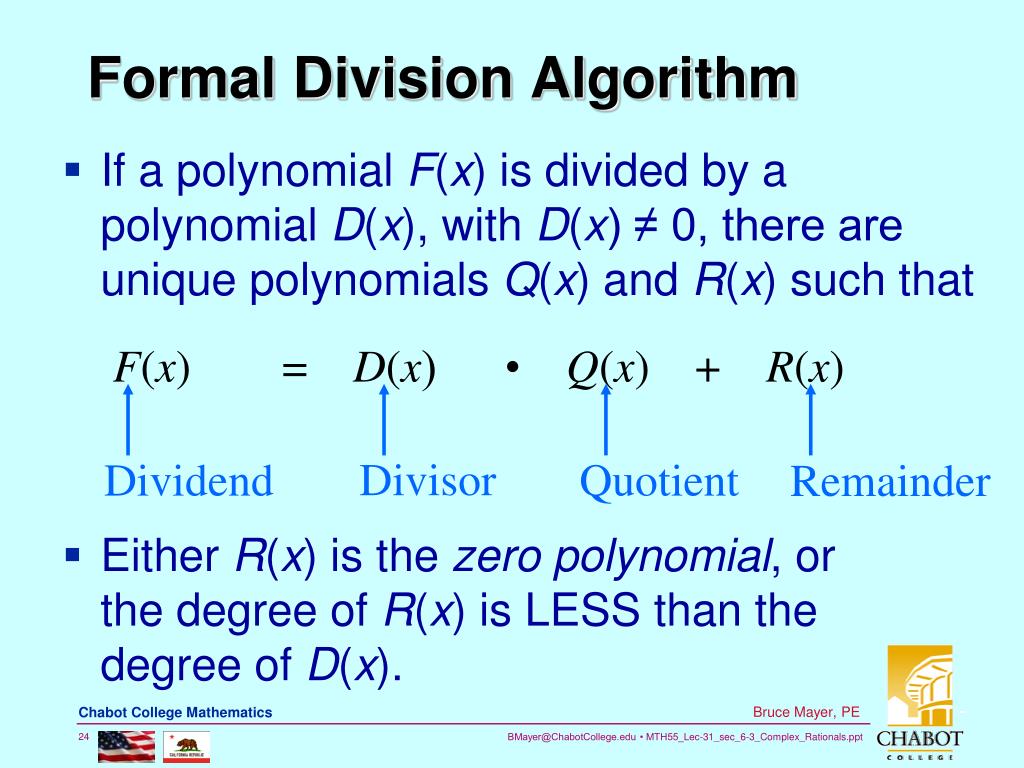 PPT - Polynomial Division Techniques for Math Students PowerPoint ...