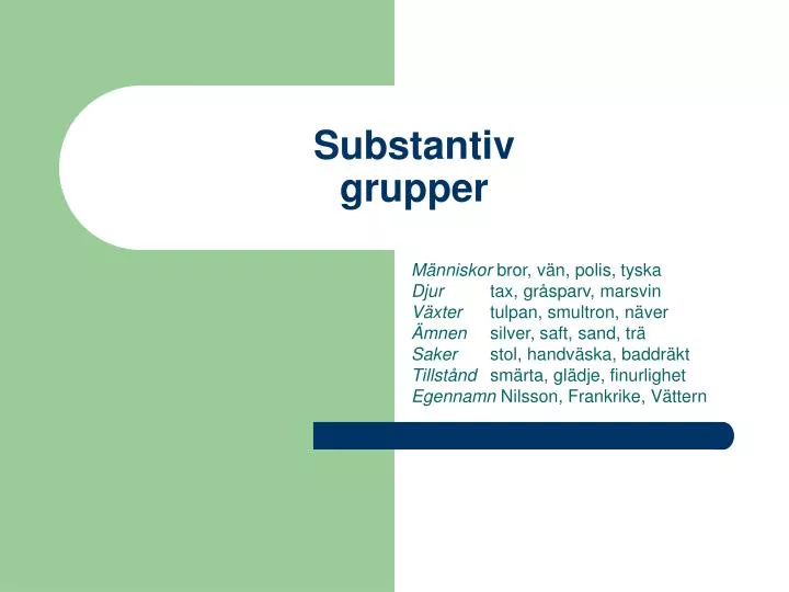 PPT - Substantiv grupper PowerPoint Presentation, free download - ID ...