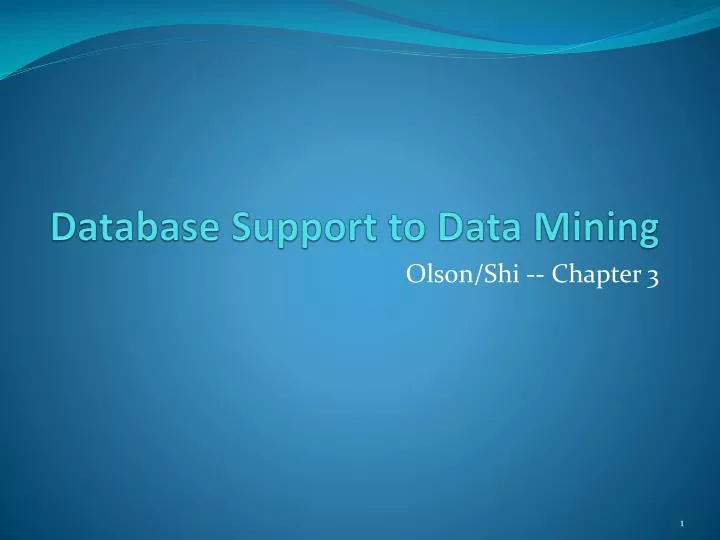 PPT - Database Support to Data Mining PowerPoint Presentation, free ...