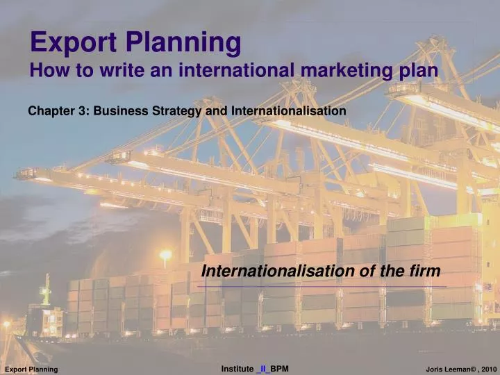 PPT - Export Planning How to write an international marketing plan ...