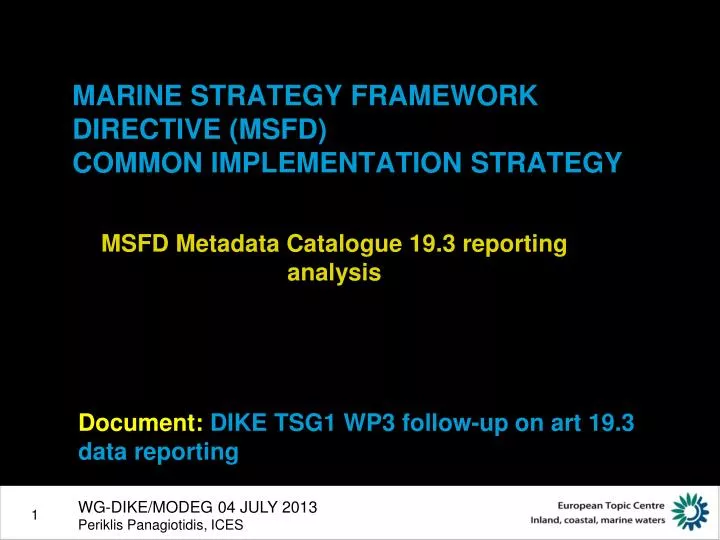 PPT - MARINE STRATEGY FRAMEWORK DIRECTIVE (MSFD) COMMON IMPLEMENTATION ...