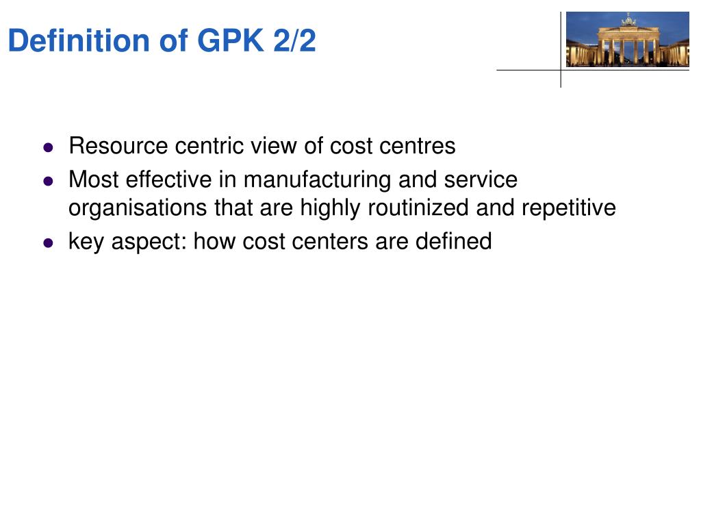 PPT - German Cost Management or Grenzplankostenrechnung (GPK ...