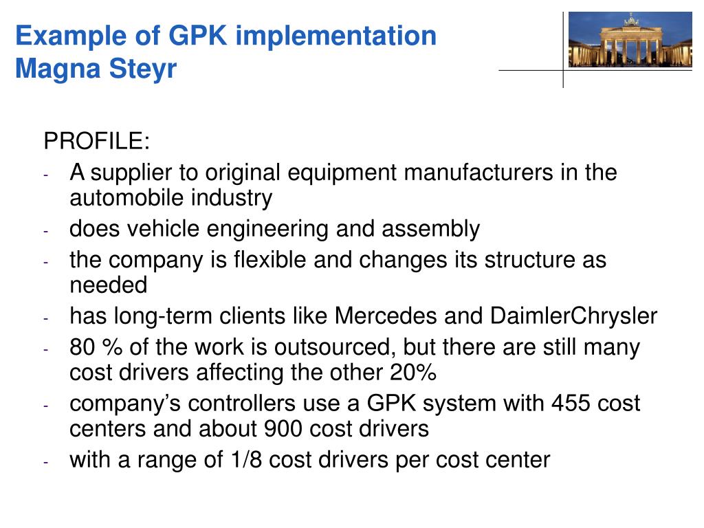 PPT - German Cost Management or Grenzplankostenrechnung (GPK ...