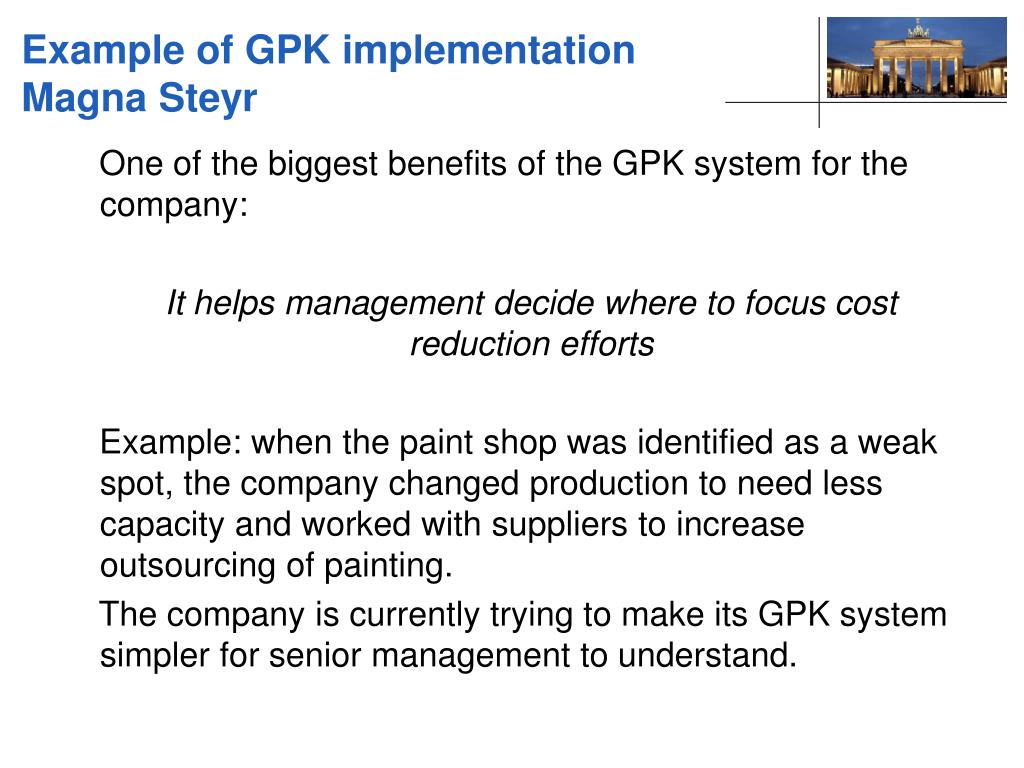 PPT - German Cost Management or Grenzplankostenrechnung (GPK ...