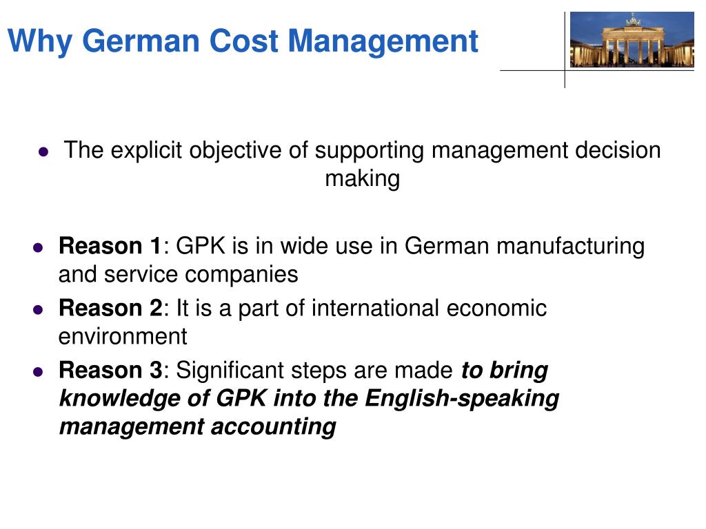 PPT - German Cost Management or Grenzplankostenrechnung (GPK ...