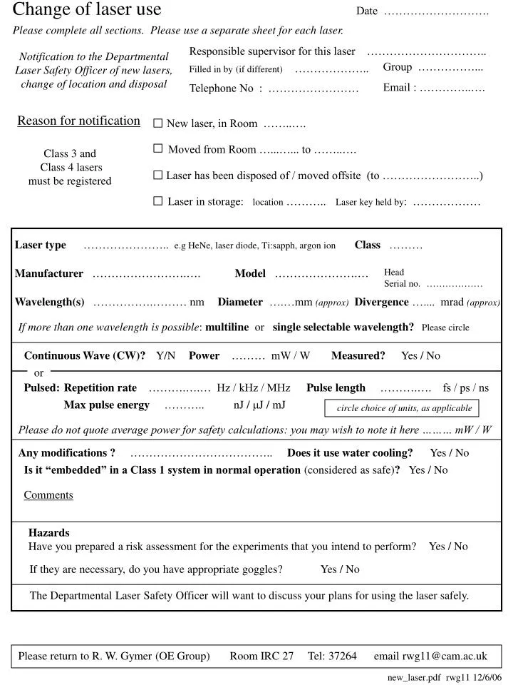 PPT - Change of laser use PowerPoint Presentation, free download - ID ...