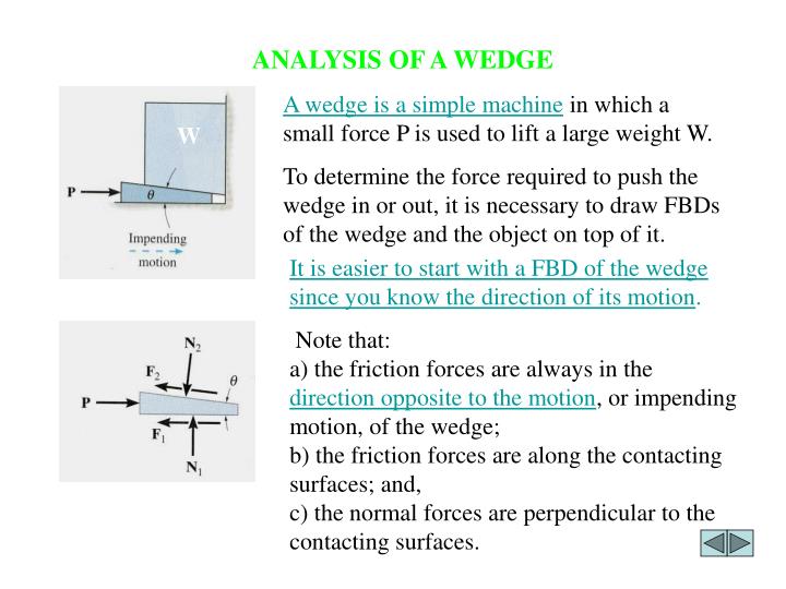 PPT - WEDGES AND FRICTIONAL FORCES ON FLAT BELTS PowerPoint ...