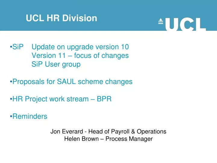 PPT - SiP Update on upgrade version 10 Version 11 – focus of changes ...
