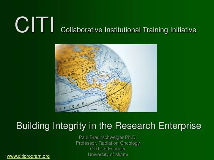 PPT - CITI Collaborative Institutional Training Initiative PowerPoint ...