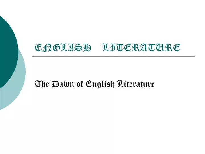 PPT - ENGLISH LITERATURE PowerPoint Presentation, free download - ID ...