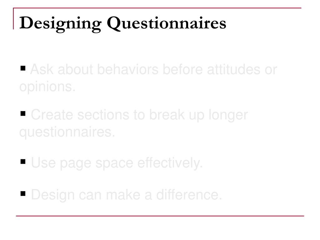 PPT - Questionnaire Construction PowerPoint Presentation, free download ...