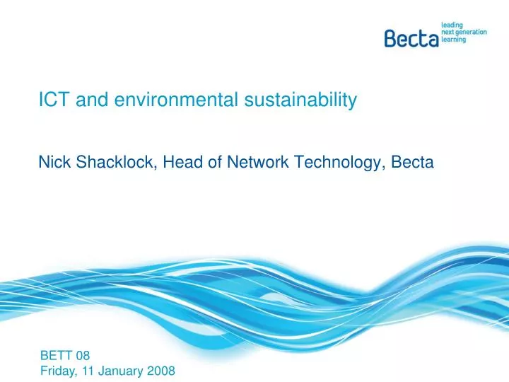 PPT - ICT and environmental sustainability PowerPoint Presentation ...