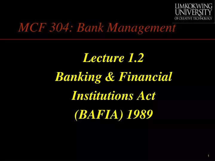PPT - MCF 304: Bank Management PowerPoint Presentation, free download ...