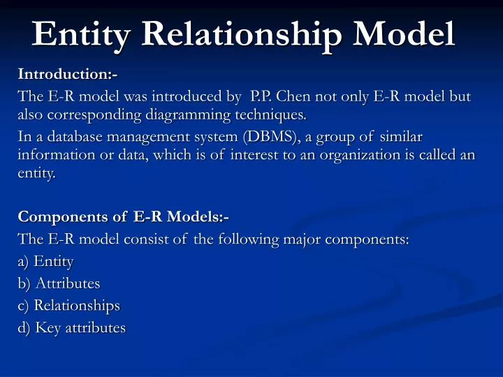 PPT - Entity Relationship Model PowerPoint Presentation, free download ...
