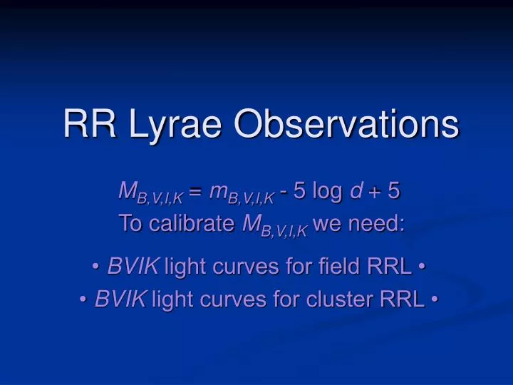 PPT - RR Lyrae Observations PowerPoint Presentation, free download - ID ...