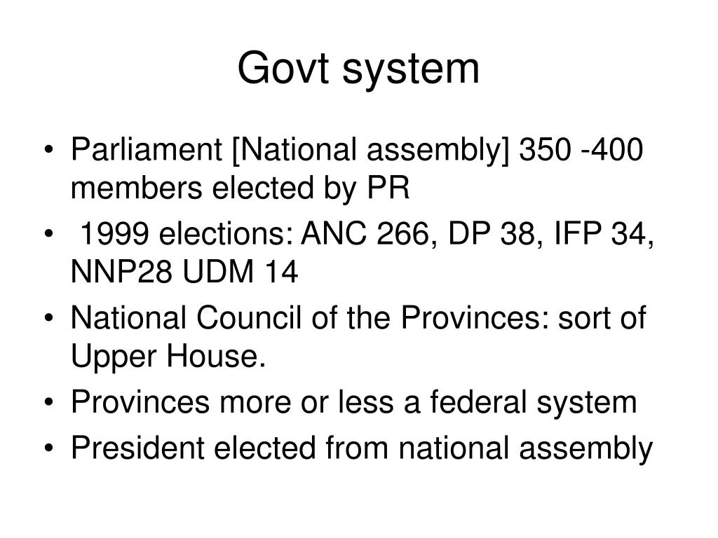 PPT - The Government and Politics of South Africa PowerPoint ...