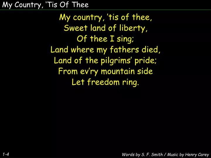 PPT - My Country, ‘Tis Of Thee PowerPoint Presentation, free download ...
