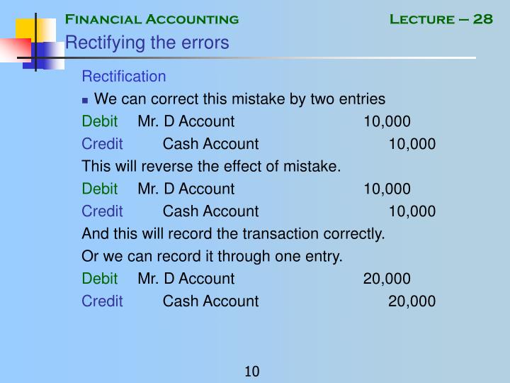 PPT - Rectification of errors PowerPoint Presentation - ID:3769952