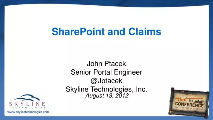 PPT - SharePoint and Claims PowerPoint Presentation, free download - ID ...