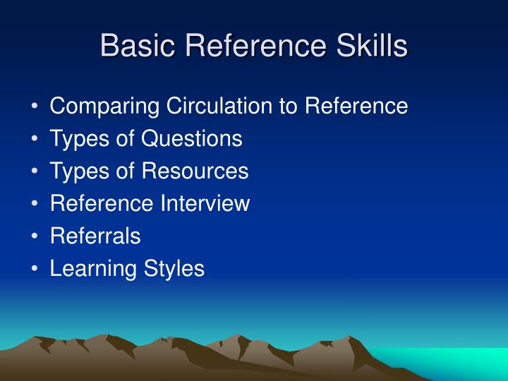 PPT - Basic Reference Skills PowerPoint Presentation - ID:3770401