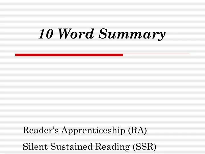 PPT - 10 Word Summary PowerPoint Presentation, free download - ID:3770420
