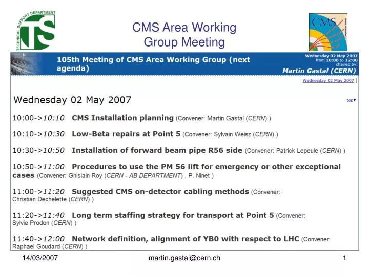 PPT - CMS Area Working Group Meeting PowerPoint Presentation, free ...