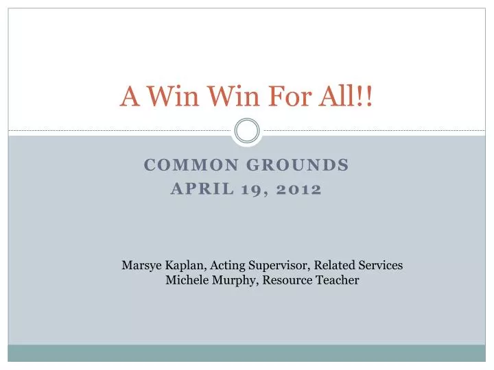 PPT - A Win Win For All!! PowerPoint Presentation, free download - ID ...