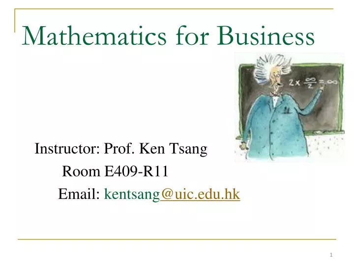 PPT - Mathematics for Business PowerPoint Presentation, free download ...
