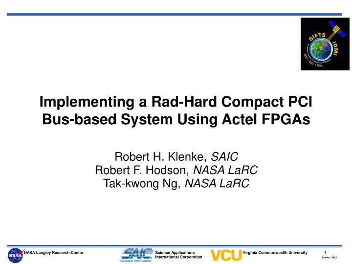 PPT - Implementing a Rad-Hard Compact PCI Bus-based System Using Actel ...