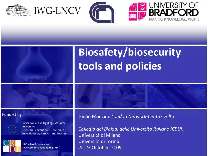PPT - Biosafety / biosecurity tools and policies PowerPoint ...
