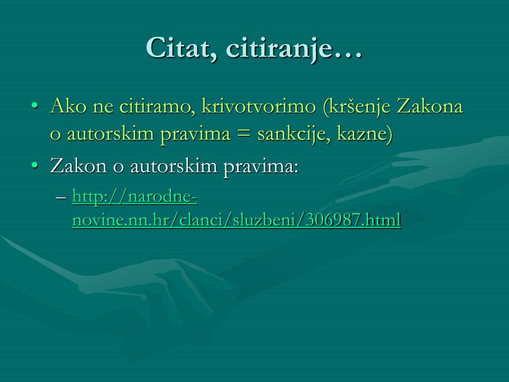 PPT - Citat, citiranje, sastavljanje popisa literature PowerPoint ...