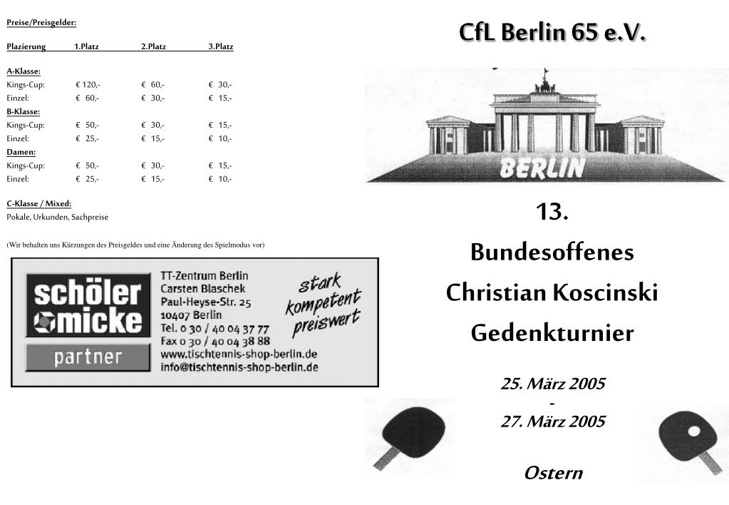 PPT - Veranstalter: CfL Berlin 65 e.V. Turnierort: Efeuweg 28, 12357 ...