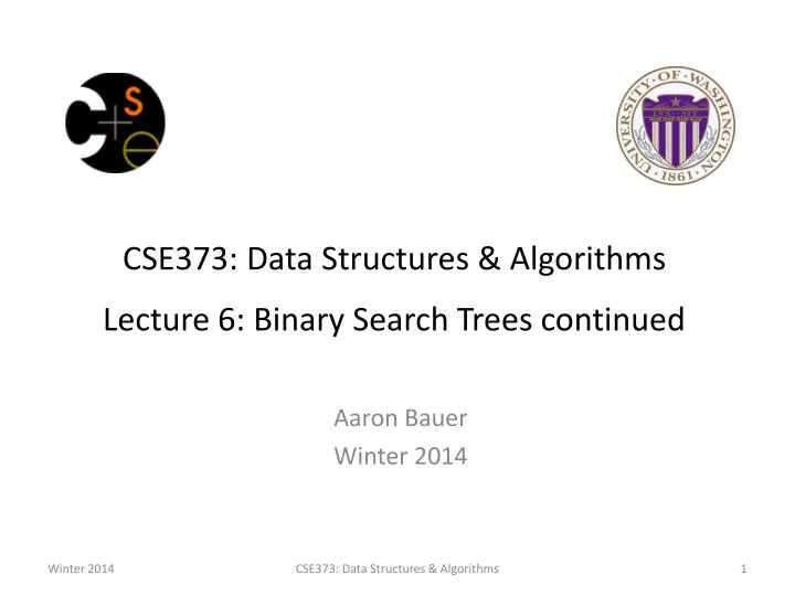 Ppt Cse373 Data Structures And Algorithms Lecture 6 Binary Search Trees Continued Powerpoint