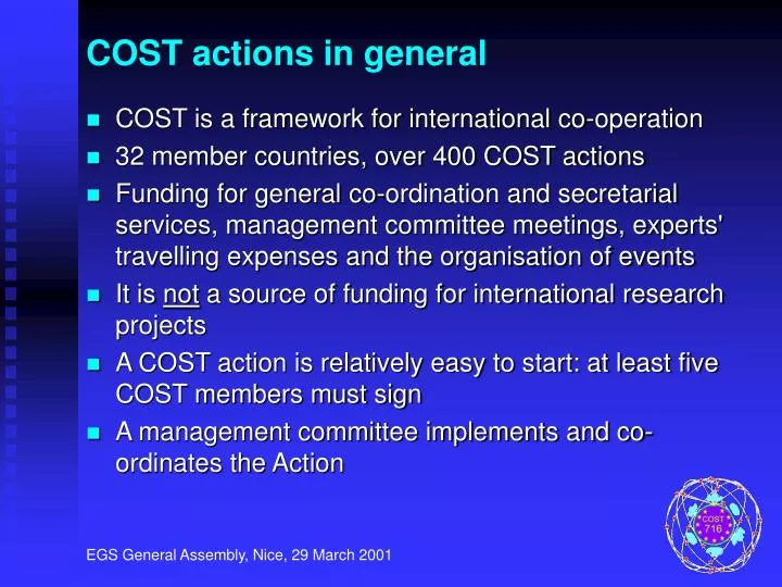 PPT - COST actions in general PowerPoint Presentation, free download ...