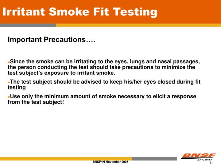 PPT - Respiratory Protection Program Irritant Smoke Fit Testing ...