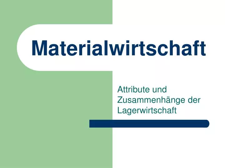 PPT - Materialwirtschaft PowerPoint Presentation, free download - ID ...