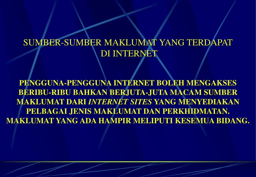 PPT - SUMBER DAN KHIDMAT INTERNET DALAM KHIDMAT PERPUSTAKAAN DAN ...