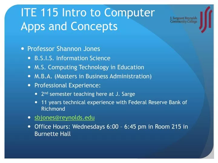 PPT - ITE 115 Intro to Computer Apps and Concepts PowerPoint Presentation - ID:3777625
