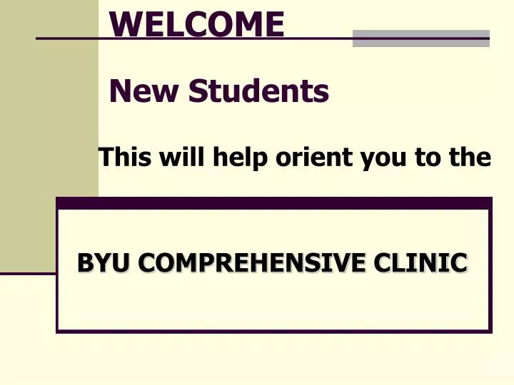 PPT - WELCOME New Students PowerPoint Presentation, free download - ID ...