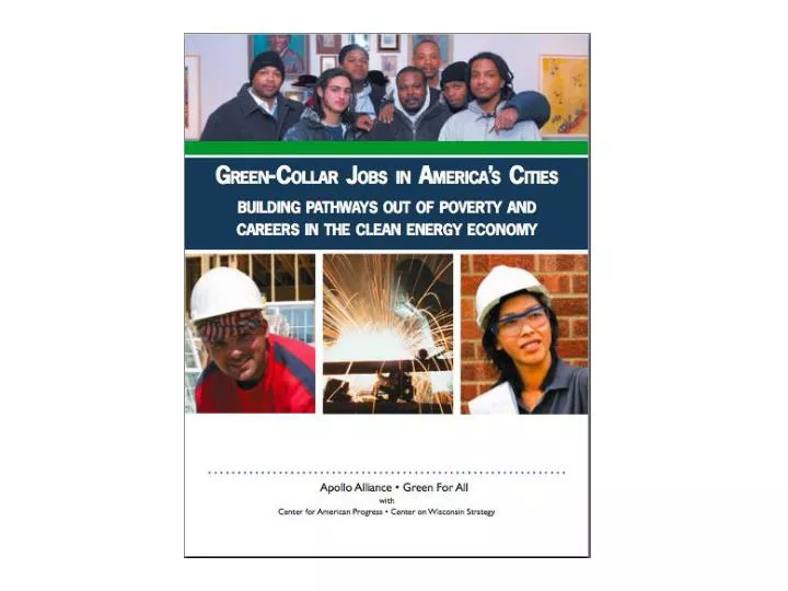 PPT - Green collar jobs provide a market-based solution. PowerPoint ...