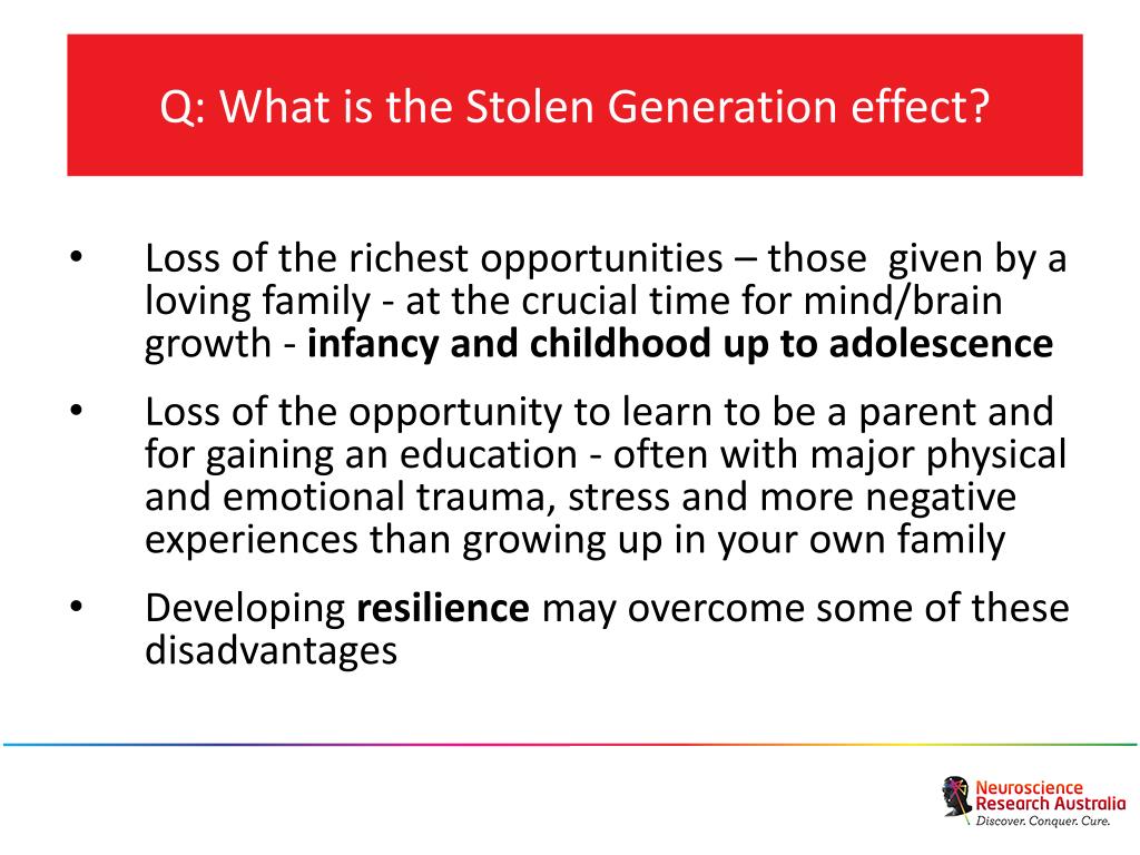 PPT - Childhood Separation & Trauma: The Stolen Generation Effect on ...