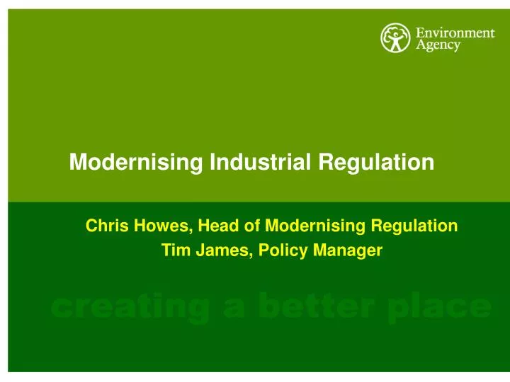 PPT - Modernising Industrial Regulation PowerPoint Presentation, free ...