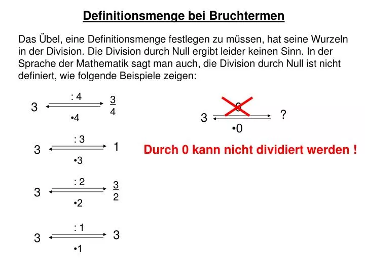 PPT - Definitionsmenge bei Bruchtermen PowerPoint Presentation, free ...